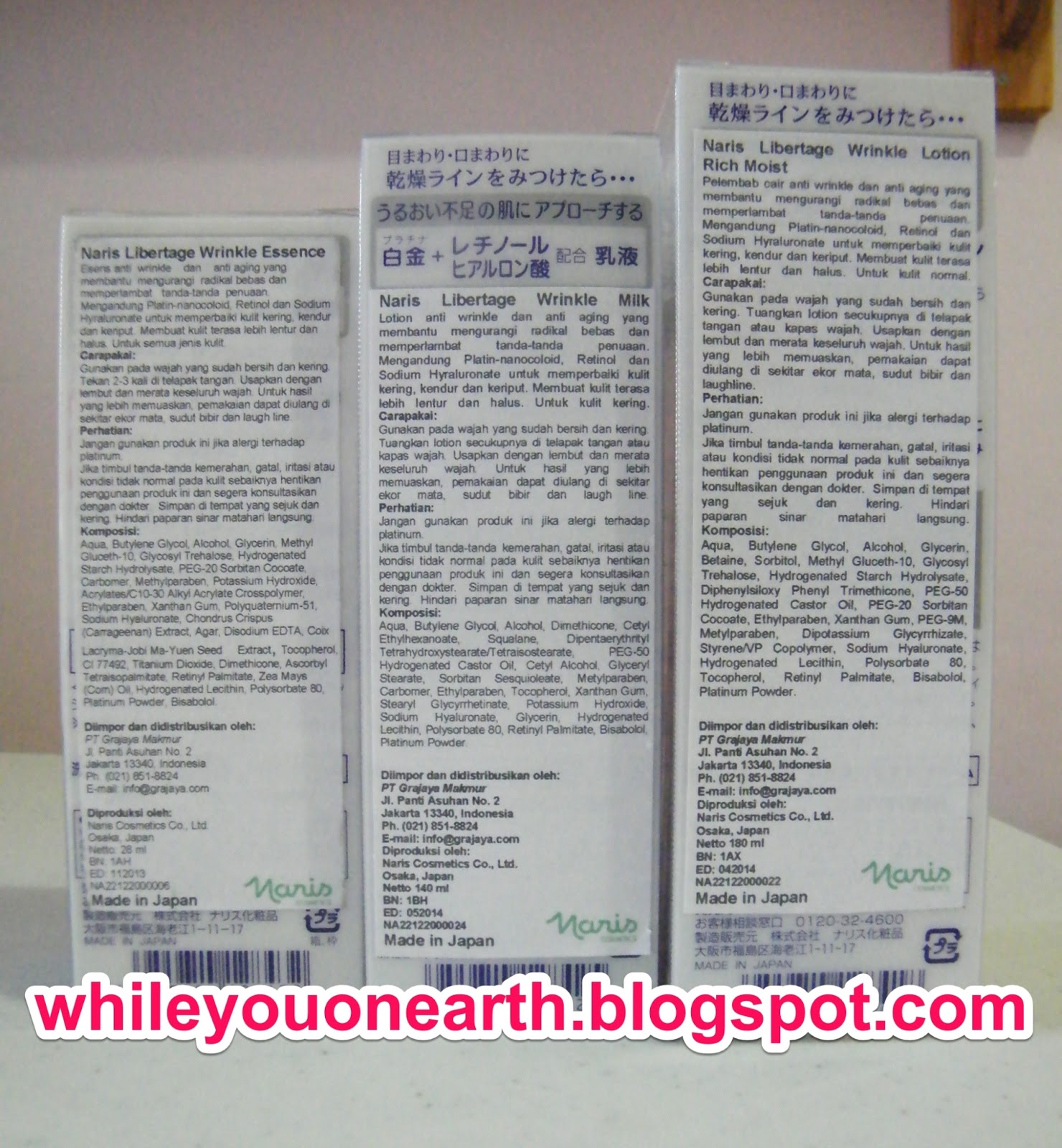 While you on earth..: Naris Libertage Wrinkle Series (Lotion Moist ...