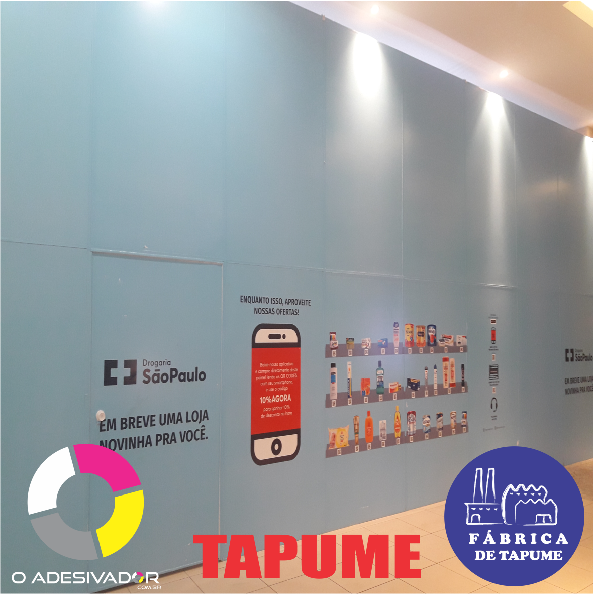 TAPUMES PARA LOJAS PARA OBRAS EM SHOPPINGS