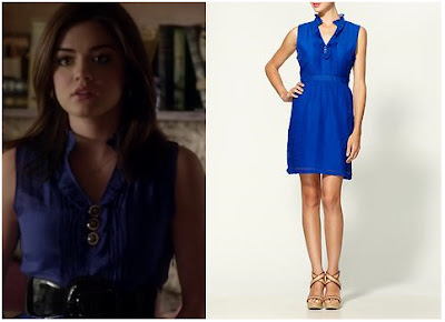 Pretty Little Liars: Season 3 Episode 2 Aria's Blue Buttoned Dress | Shop Your TV