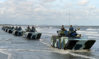Chinese Navy of the PLA marines in amphibious armored training. ~ China ...
