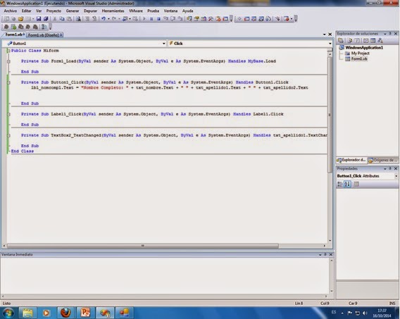 PROGRAMANDO EN VISUAL STUDIO: EJERCICIOS DE VISUAL BASIC