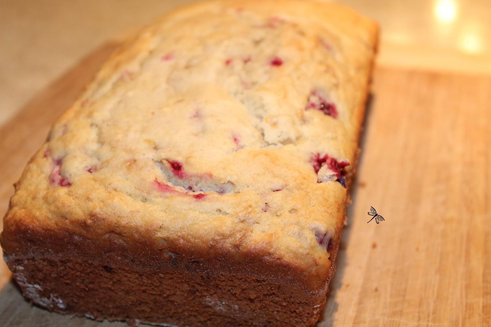 Libellule et ses spatules: Pain orange et framboises