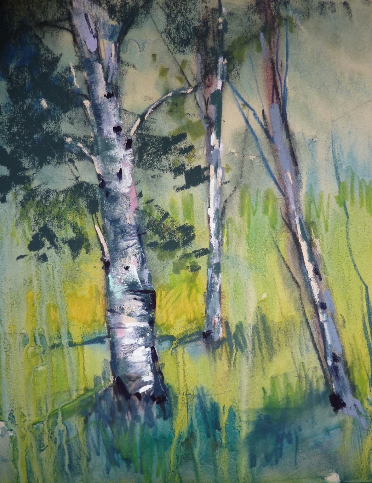 Painting My World: Pastel and Watercolor with a Twist....demo photos