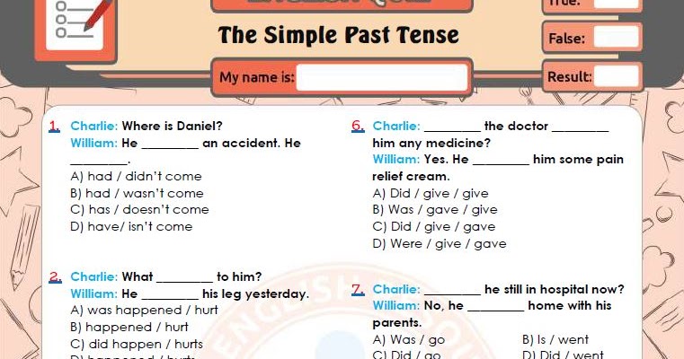 The simple past tense multiple choice test | www.elt-els.com