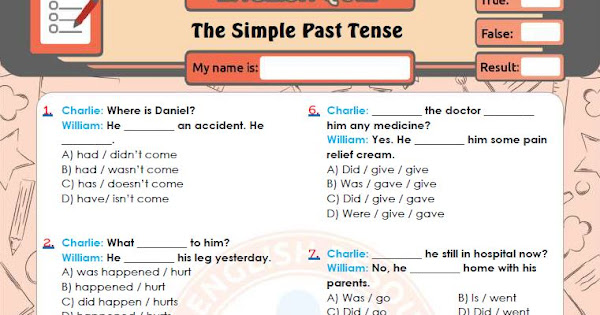The simple past tense multiple choice test | www.elt-els.com