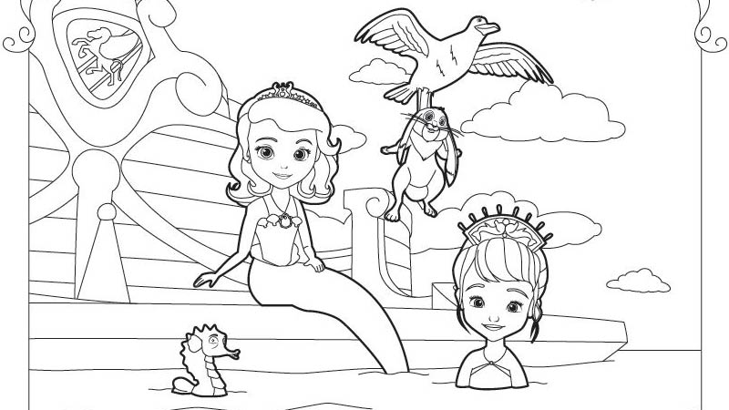 sofia the first coloring page for kids | Coloring Draw
