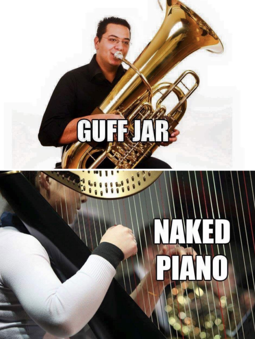 Sober in a Nightclub: Renamed musical instruments.