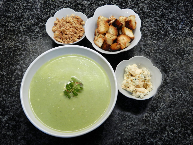 .: On the MENU this week. Broccoli and Blue Cheese Soup