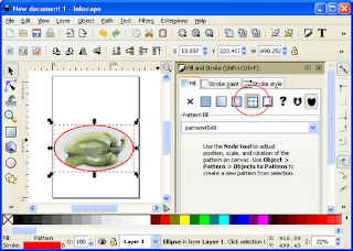 Crop an image with the Fill Pattern command in Inkscape