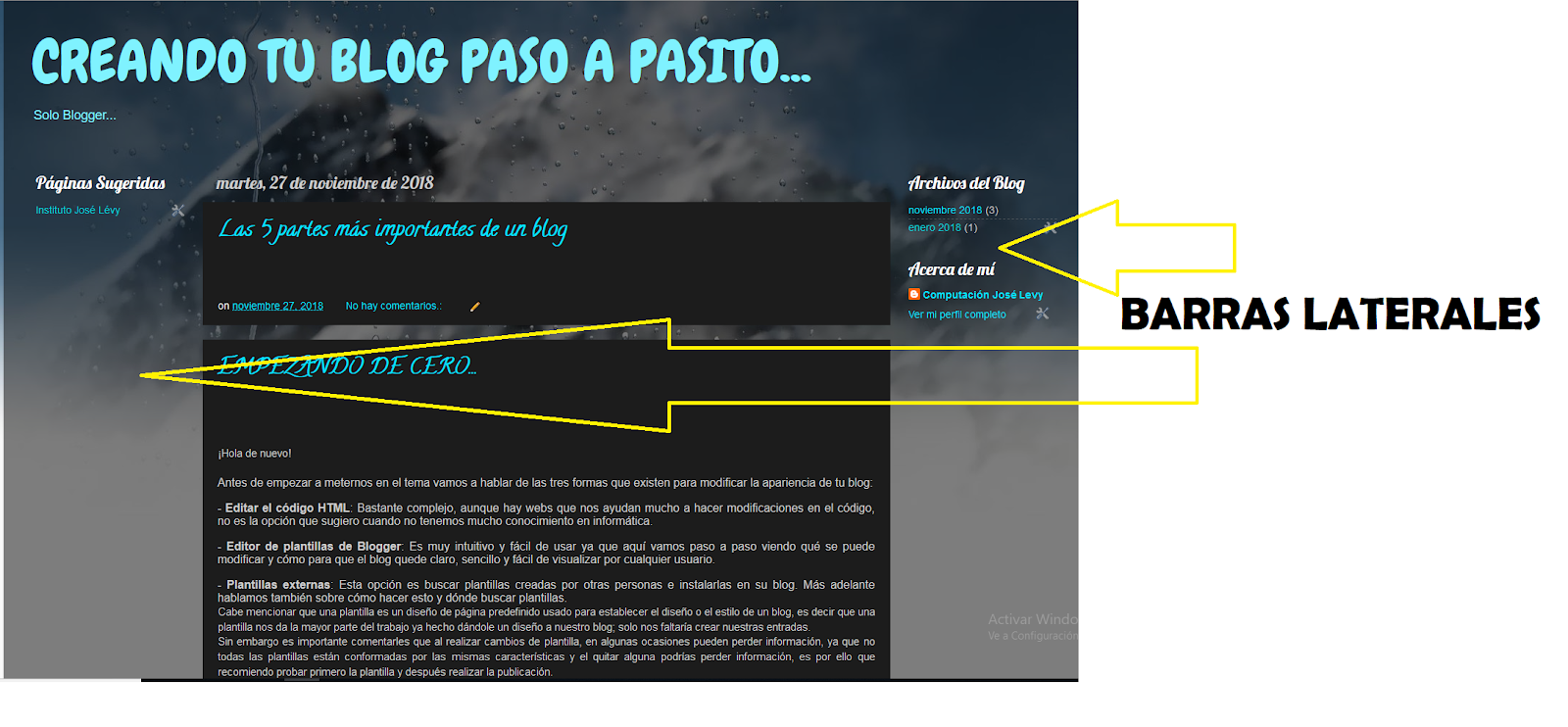CREANDO TU BLOG PASO A PASITO...: Las 4 partes más importantes de un blog