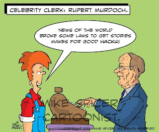 Mike Spicer Cartoonist / Caricaturist.: Celebrity Clerk: Rupert Murdoch