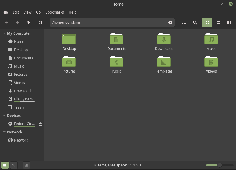Review Tampilan Linux Fedora