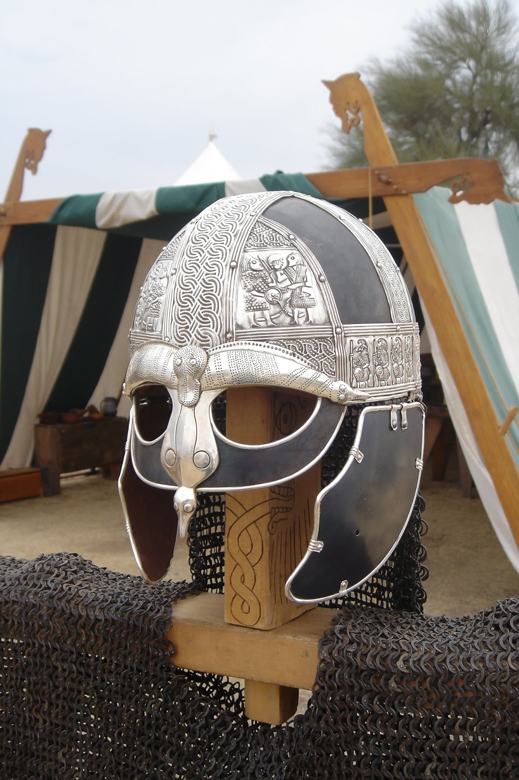 Diligent Dwarves: Things I've made: Tale of the two Vendel helmets
