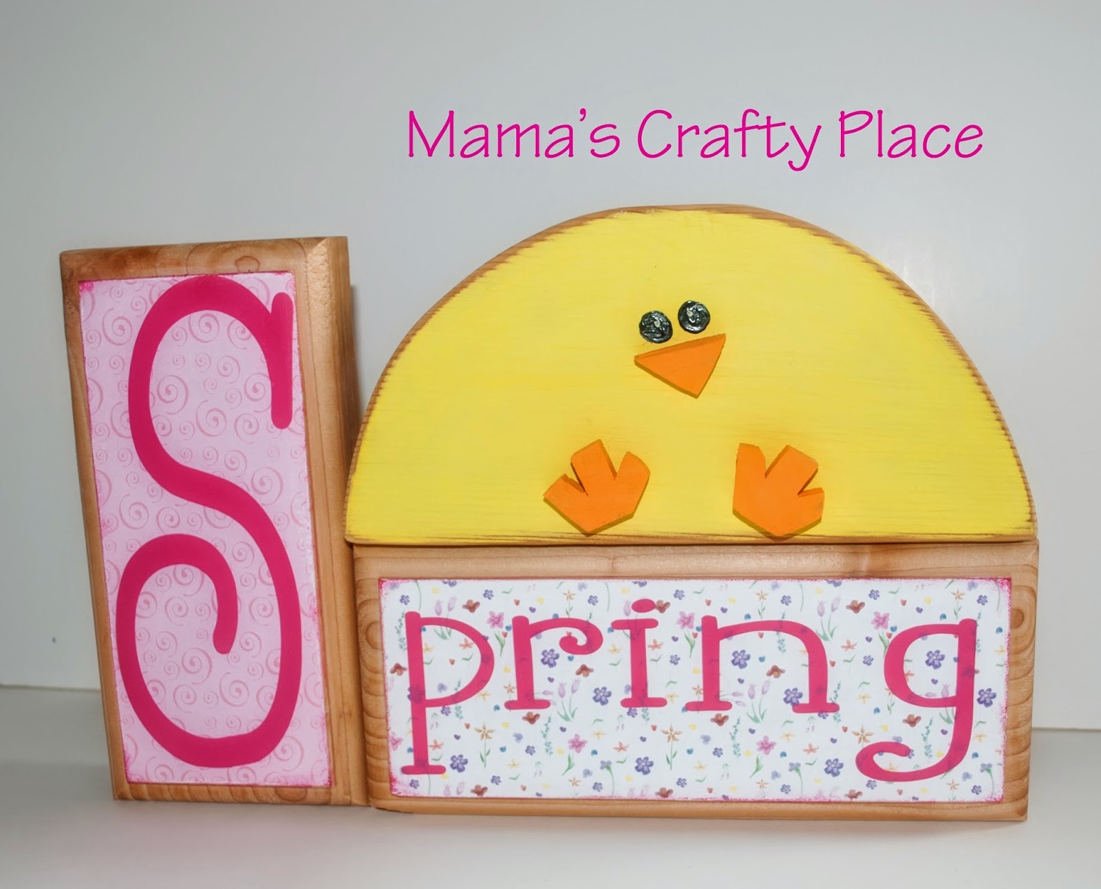 Mama's Crafts: Reversible Spring/Summer Wood Blocks