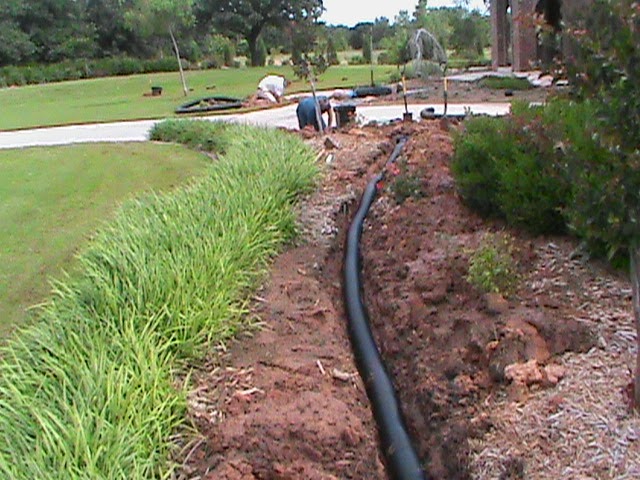 CMG Sprinklers and Drains: Oklahoma City French Drain Through Tree Roots
