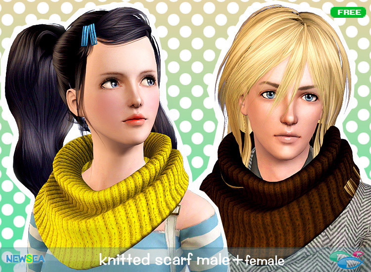 My Sims 3 Blog: Warm Knit Scarf for Children - Adults by Newsea