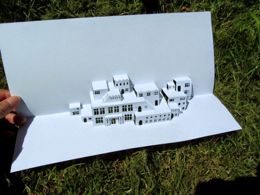 Clare Willcocks: 3D paper cut buildings
