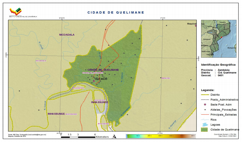 Blog de Geografia: Mapa - Cidade de Quelimane, Moçambique