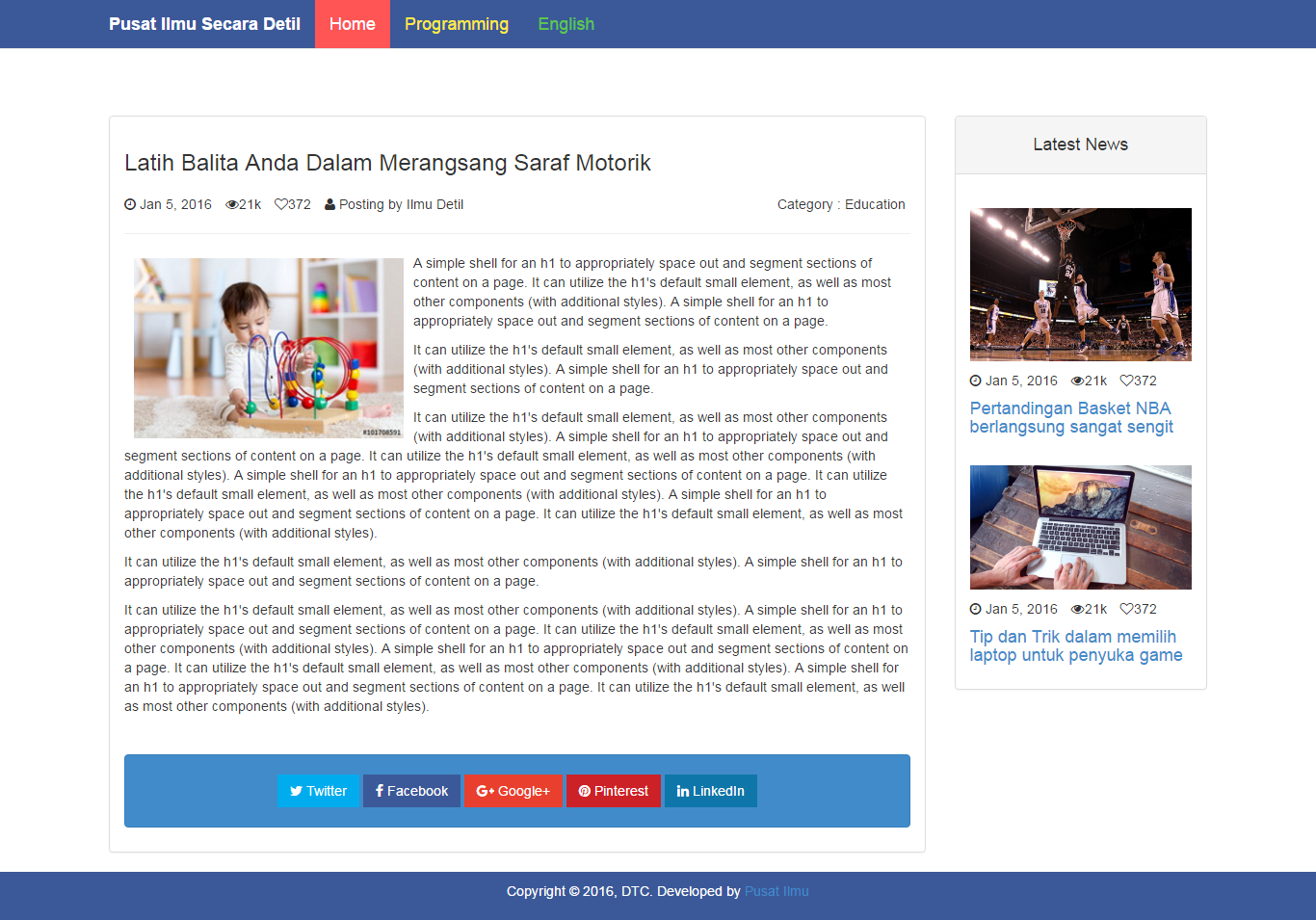 Membuat Daftar Artikel Berita Dengan Bootstrap