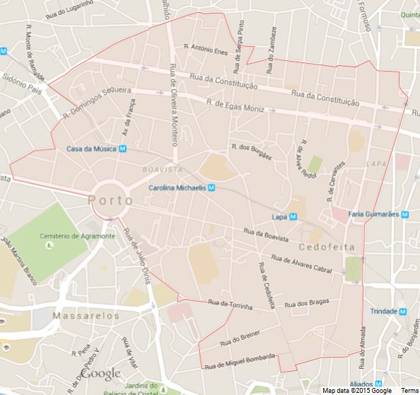 Lugares na freguesia de Cedofeita, Porto