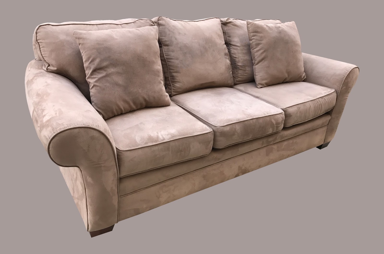Uhuru Furniture & Collectibles: Beige Microfiber Sofa - $265 SOLD