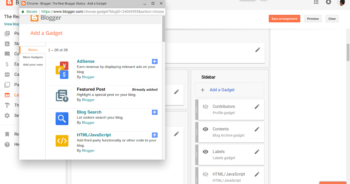 Blogger Magic - Add An HTML Gadget