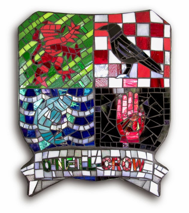 Kim Larson Art, Mosaics + More: O'Neill - Crow Family Crest Mosaic