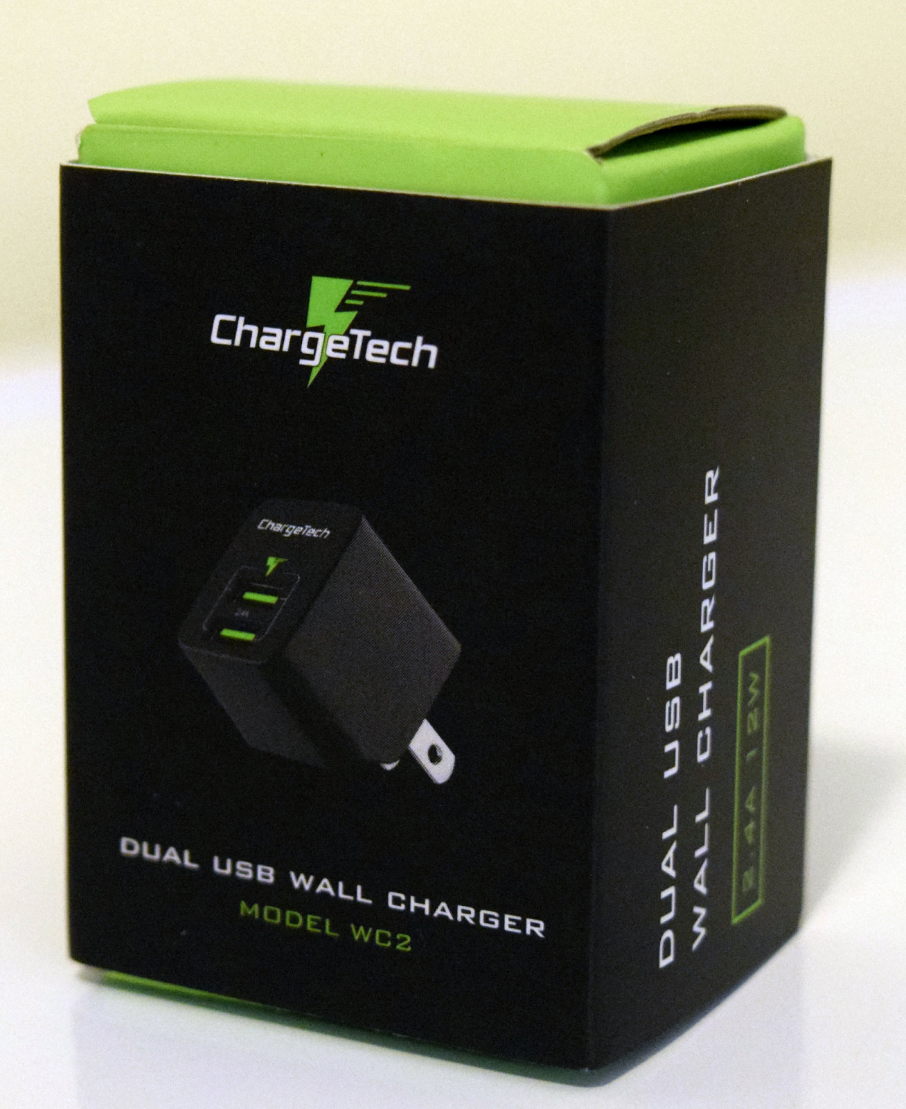 ChargeTech Dual USB fast charge 2.4A per port 12.5W small wall plug