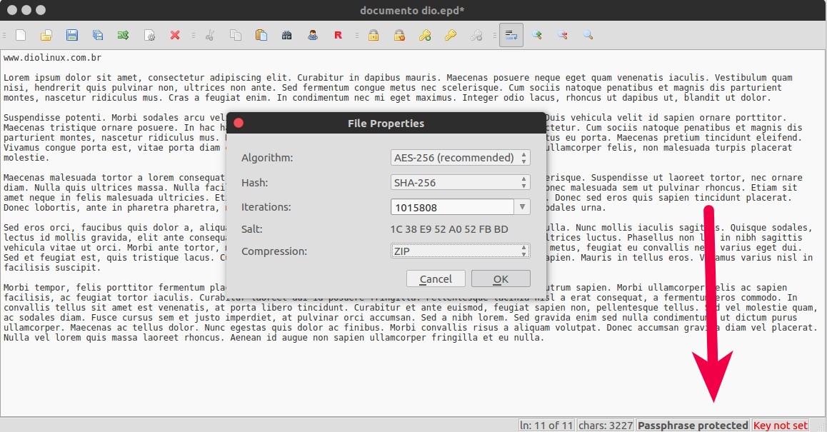 Programa Ubuntu: Encryptpad - Um editor de textos com criptografia para você escrever textos ...