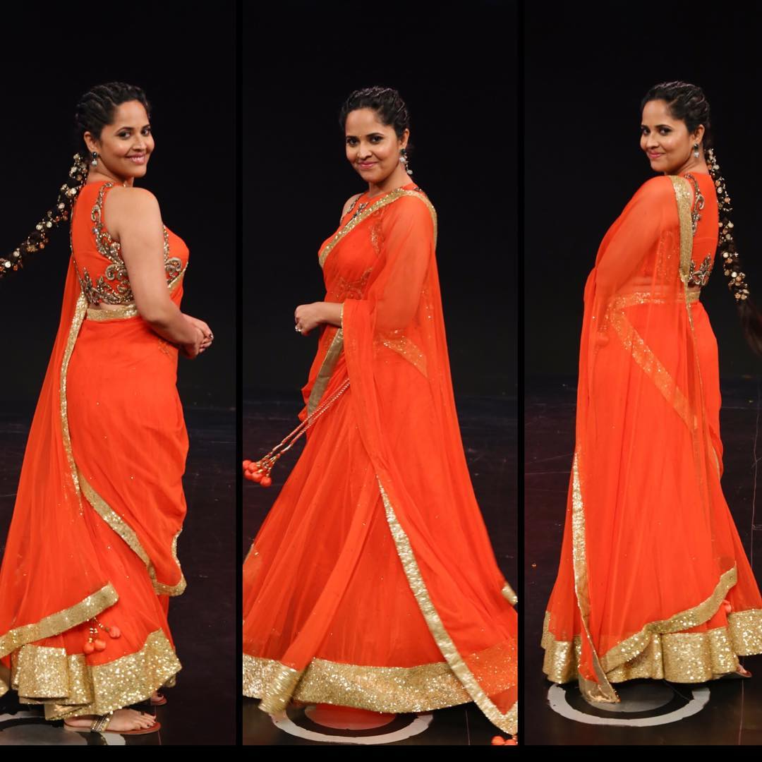 Telugu Television Hot Actress Anasuya Latest Photo shoot In orange ...