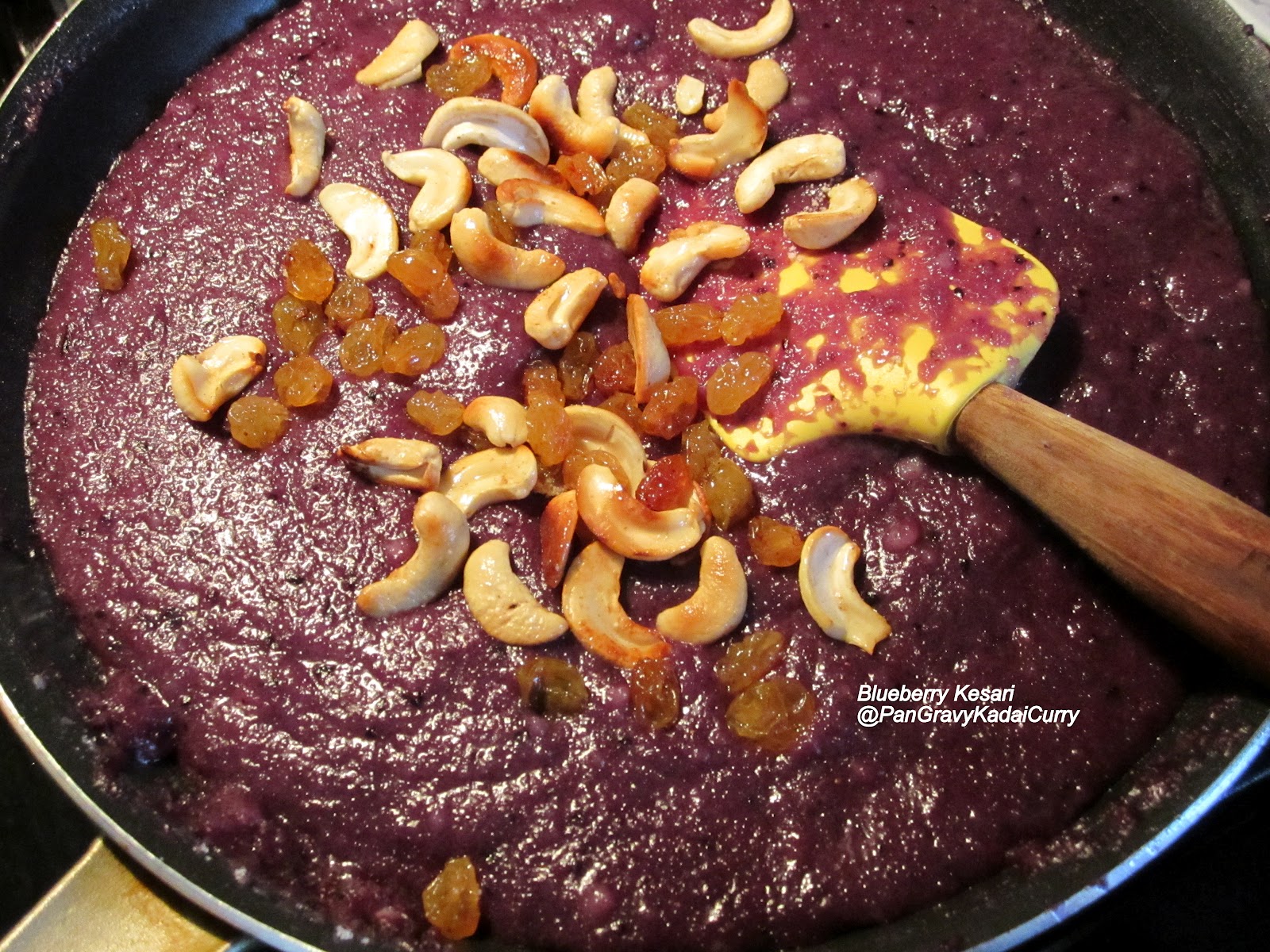 Pan Gravy Kadai Curry: Fruit Kesari - Blueberry Kesari