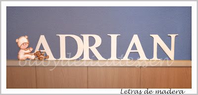 BABY DELICATESSEN LETRAS DE MADERA: LETRAS PARA ADRIAN