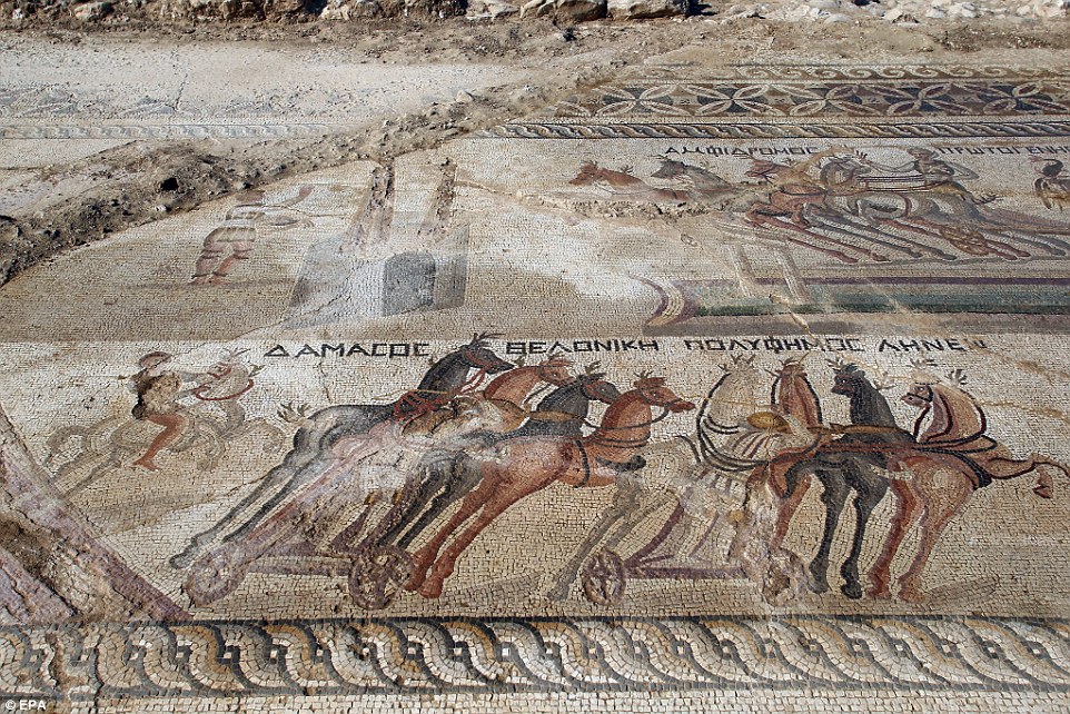ANTINOUS THE GAY GOD: STUNNING MOSAIC FLOOR DEPICTS CHARIOT RACING AT ...