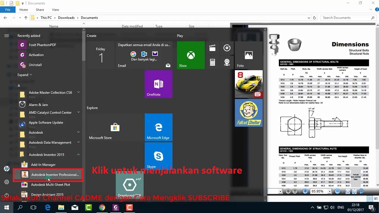 Tips Mudah Menggambar Baut pada Inventor Professional Menggunakan Cool ...