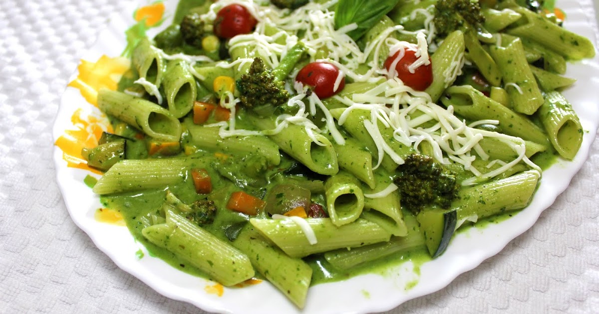 Healthy Spinach Pasta With Exotic Vegetables