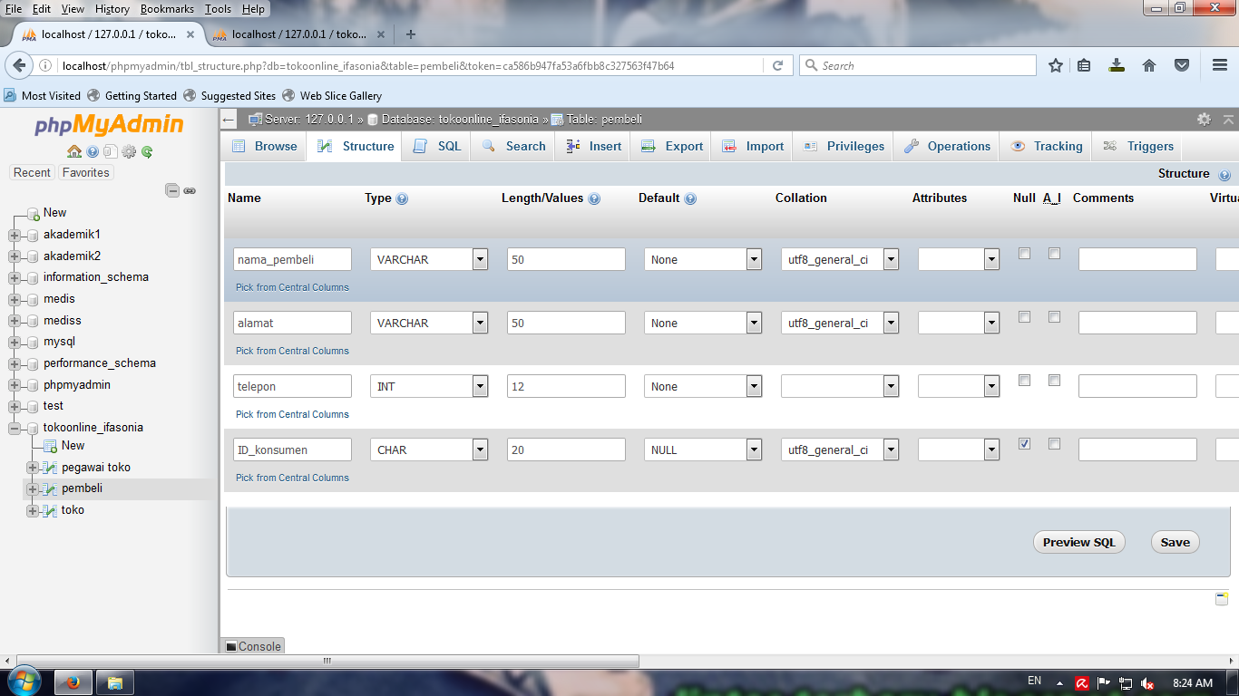 Ifa Sonia Istifarani: Membuat Database Toko Online