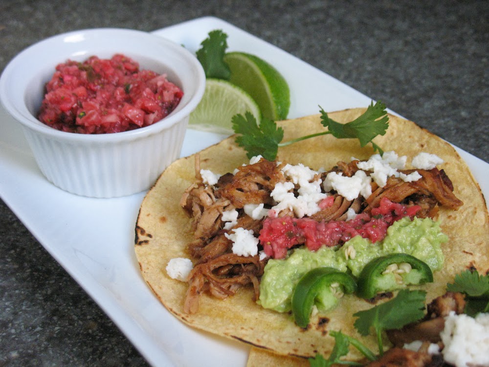 SOUNDING MY BARBARIC GULP!: Mole Carnitas with Strawberry Salsa