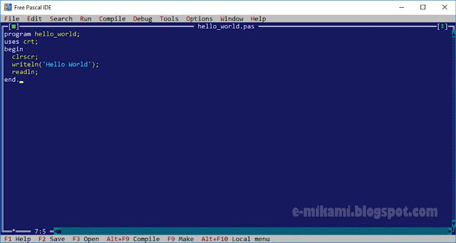 Membuat Program Hello World Pascal - Mamangeri Tutorial