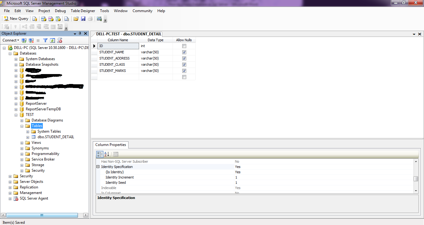 How to create Database and Table in Sql Server? - ASPMANTRA | Asp.Net,MVC,AngularJs,Jquery ...