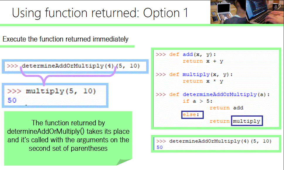 How to use Functions returned by Functions: BEHIND THE SCENES!