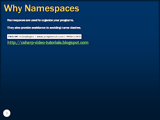 Sql server, .net and c# video tutorial: Part 18 – Namespaces in C#