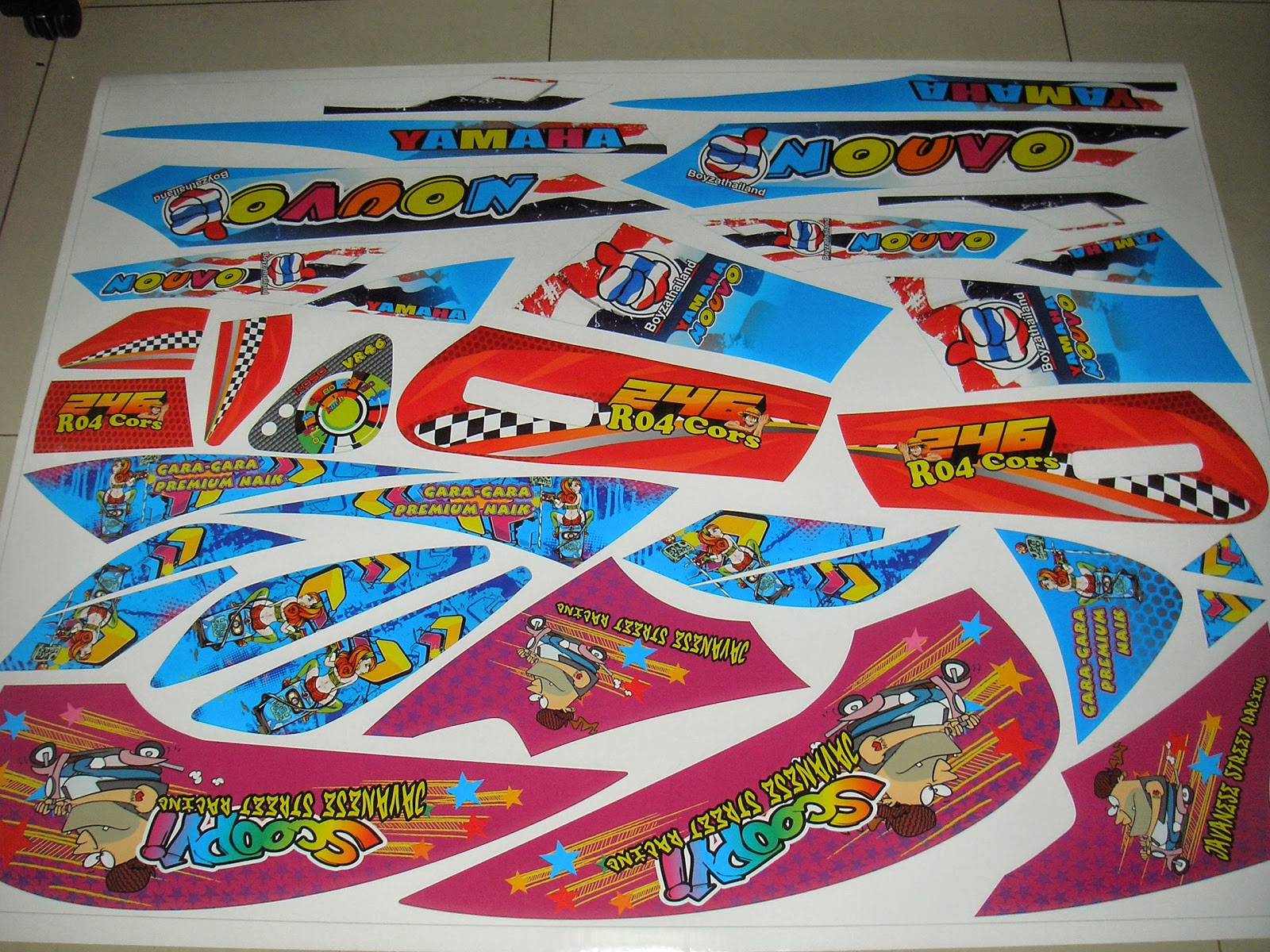Striping Motor Pola Standard (Pola Sesuai Ukuran Sticker Aslinya) Tanpa ...