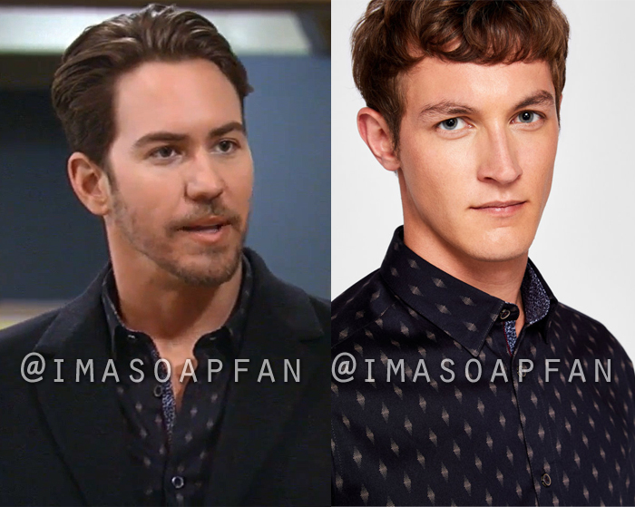 Peter August's Navy Blue Diamond Print Shirt - General Hospital, Season ...