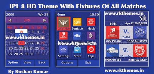 IPL 8 With Fixtures HD Theme For Asha 202,203,X3-02,300,303,C2-02,C2-03 ...