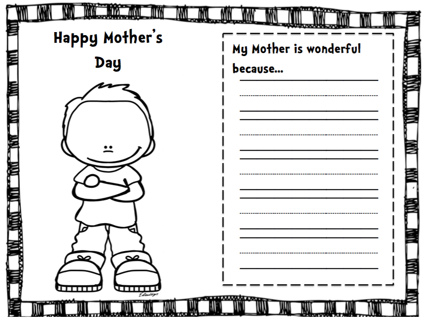Mother's Day Writing & Coloring Pages ~ Preschool Printables