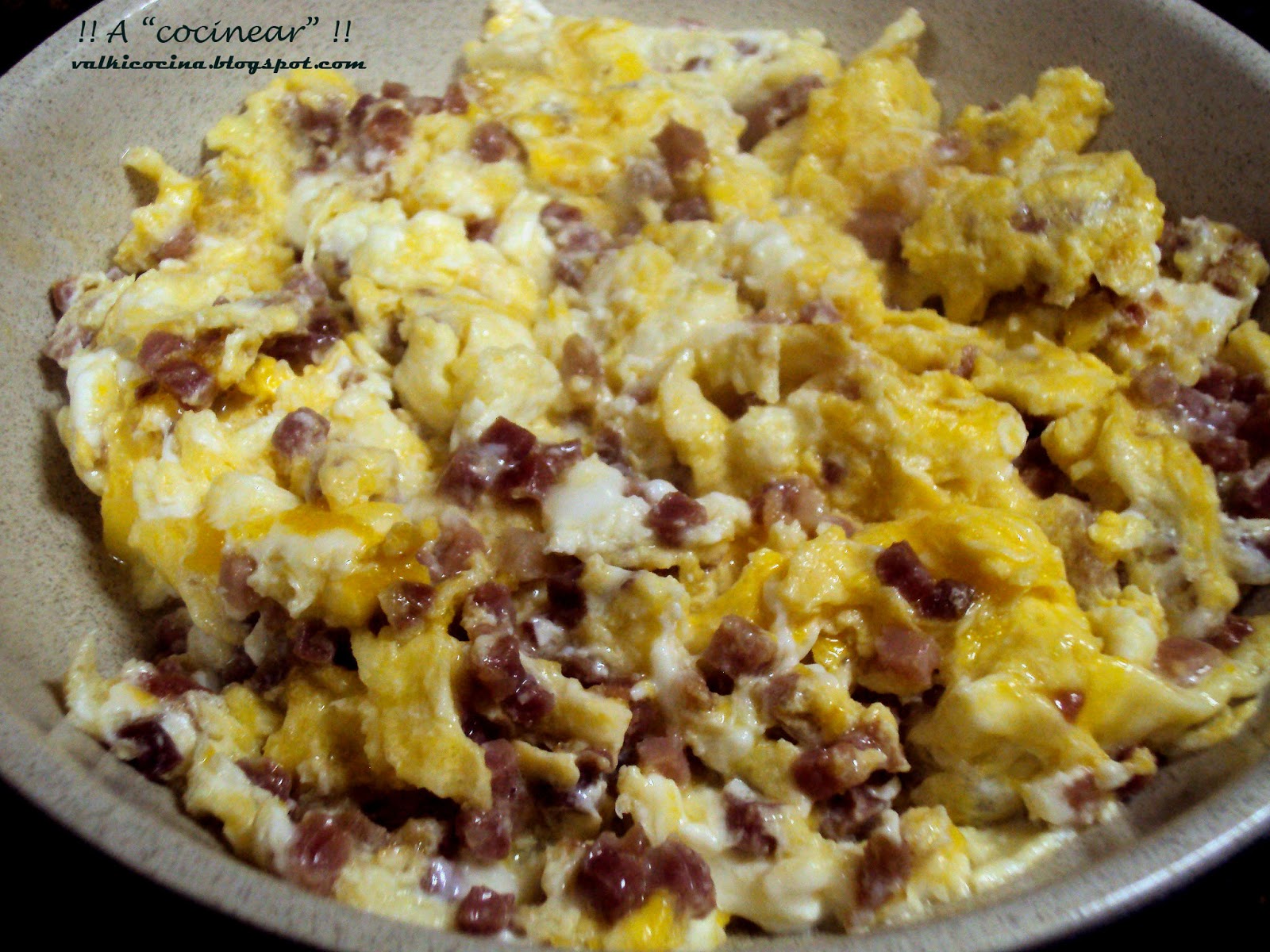 REVUELTO DE JAMÓN SERRANO | ¡¡A COCINEAR!! Recetas valkicocina.com