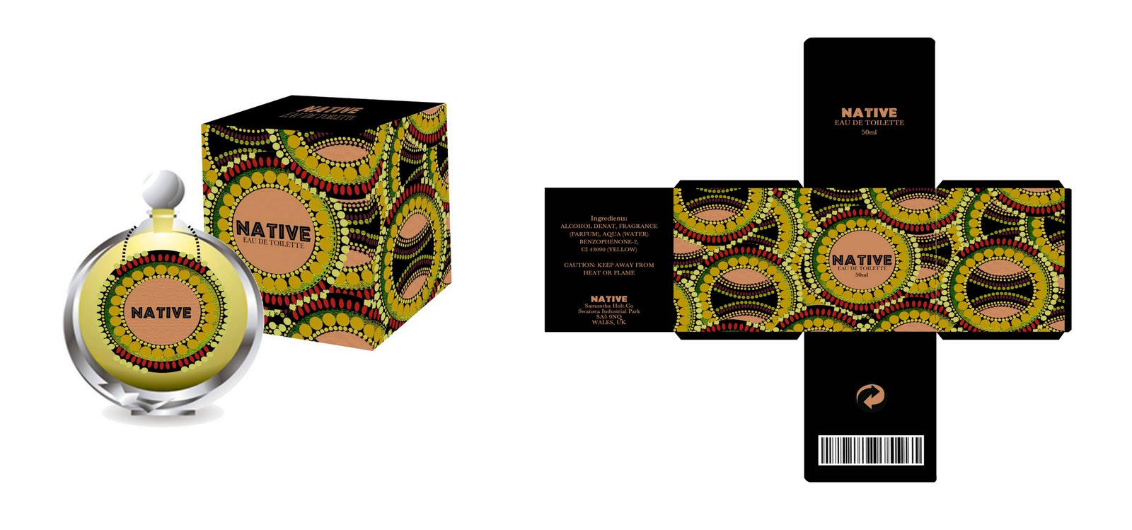 Samantha Holt Graphic Design: 'Native' Perfume Packaging Design