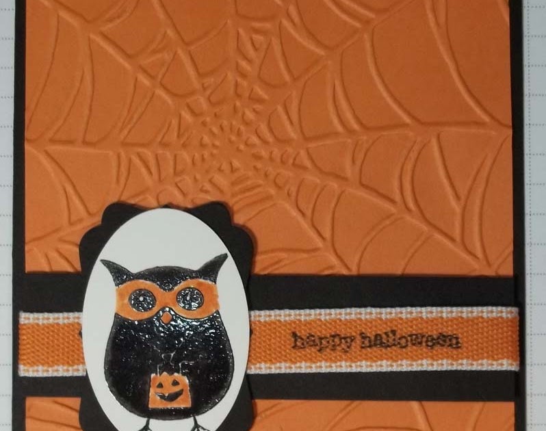 StampLadyKatie.com: Halloween card with the Spider Web Embossing Folder