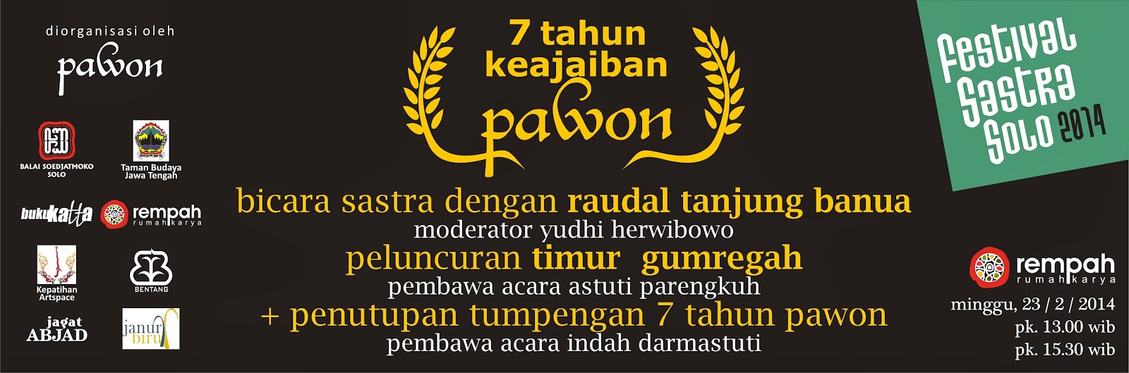 Festival Sastra Solo 2014: Spanduk-spanduk Festival