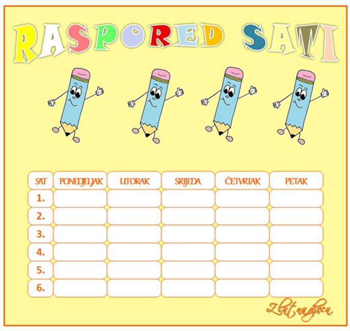 Zlatna djeca: Raspored sati